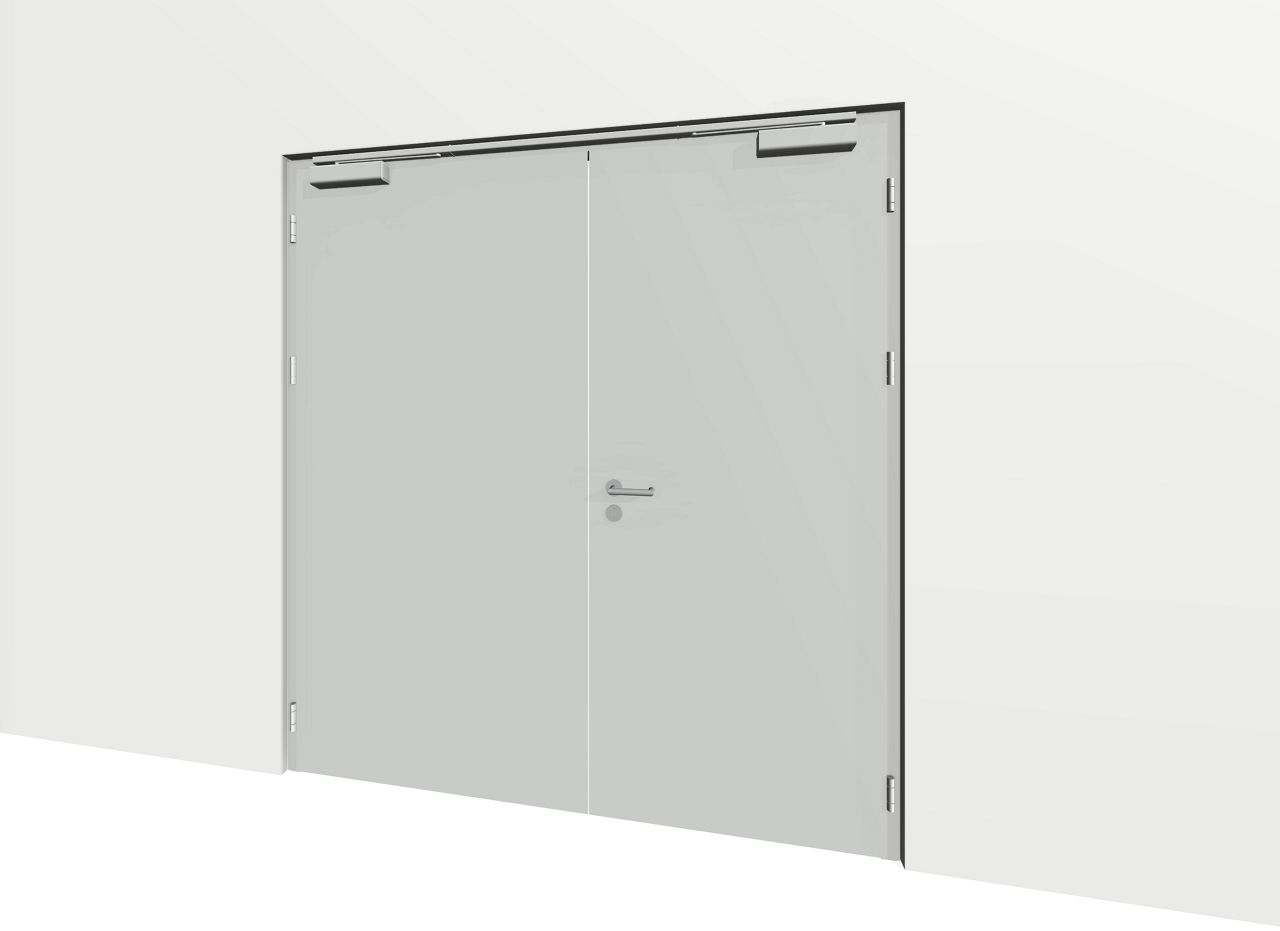 Steel fireproof door EI60, evacuation (EN 179) - active leaf | ASSA ABLOY